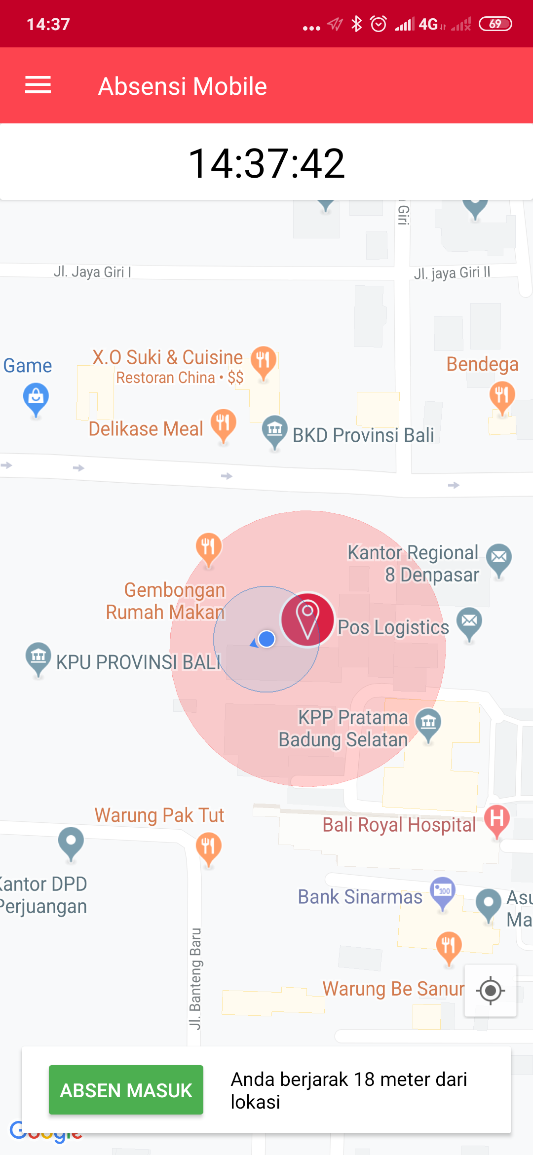 Absensi dengan sistem pengenal wajah serta dengan GPS tracking